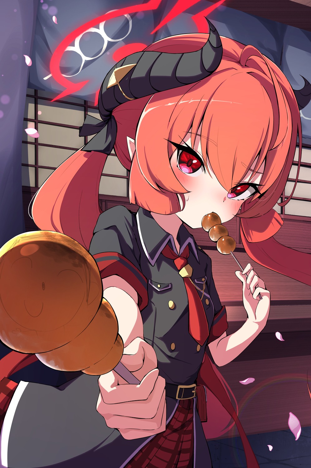 fumi (fumibeing) blue archive akashi junko halo horns pointy ears seifuku | #1085033 | yande.re